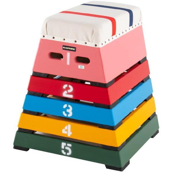 ●無骨なとび箱もカラフルにすると優しく見える。●指導ラインが入った小学校低学年向●年少者向けのとび箱は2cmの段ゴム。●その段ゴムがつくる空間で持ち手が無くても安全にヨコ持ちで運べる。●エバニューが考える安全●日本教材備品協会安全基準適合品...