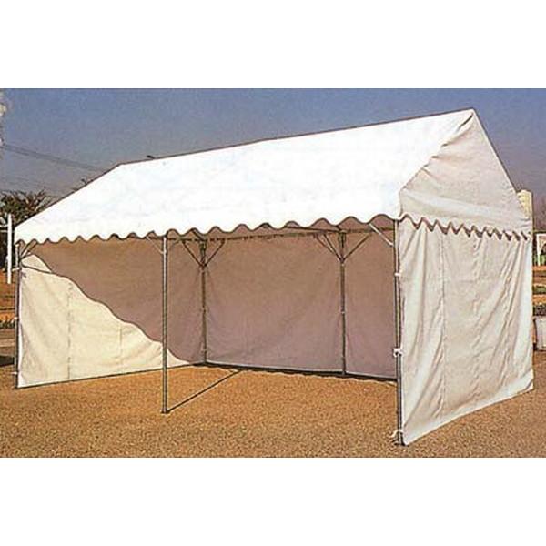 ●3方幕付品番：K-1749 集会テントDX 1X1.5 3方幕付商品仕様：●サイズ(奥行×間口×全高×軒高)：178cm×268cm×253cm×200cm(1×1.5間)●重さ：54kg●材質：天幕/ポリエステル7号帆布(防水加工)、柱...