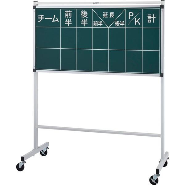 ●要組立品番：K-2052 サッカー得点板商品仕様：●商品本体サイズ：幅120cm×奥55cm×高148cm●重量：16kg●材質：本体/スチール、黒板スタンド/スチール●仕様：キャスター75mm直径検索ワード：得点版 得点板 スコア 点数...