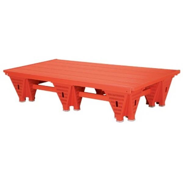 ●強固な一体成形のN脚タイプ品番：F6765 プールフロア　SF-4102商品仕様：●商品サイズ：（100×200×高40）cm●重量：約32kg●材質：天板・潜り防止板＝PVC 脚部＝PP検索ワード：プールフロア 赤台 水深調整 プール ...