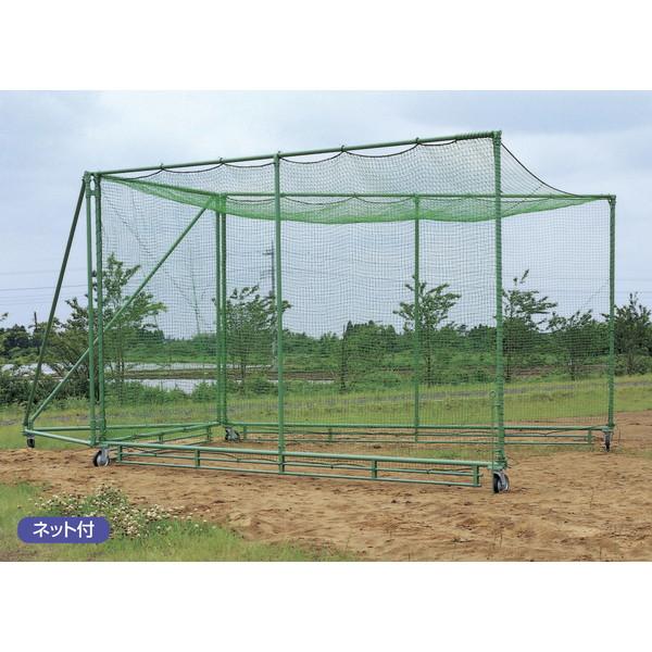 ●主材／直径48●寸法／前幅5m、奥行5m、奥幅3m、高3m●直径200キャスター5輪付●ネット付（ポリエチレン440T 60本 37.5mm目）●無鉛塗装●※袖はたためます。品番：B-683 扇型ゲージ 大商品仕様：●主材／直径48●寸法...