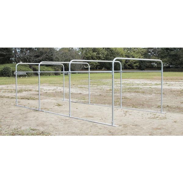 ●主材／直径34●寸法／全幅4m×全高0.8m、0.9m、1.0m、1.1m、1.2m×奥行2m●重さ／94kg●固定杭8本付●無鉛塗装品番：A-36 ユニット鉄棒商品仕様：●主材／直径34●寸法／全幅4m×全高0.8m、0.9m、1.0m...