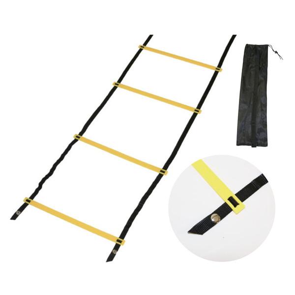 ●プレート間隔は自由に変更可能。●両端にボタンが付いているので連結して延長できます。品番：A-521 トレーニングラダー シングル 7m商品仕様：●材質／プレート：ポリプロピレン、ナイロンベルト●寸法／幅42cm×長さ7m●質量／420g●...