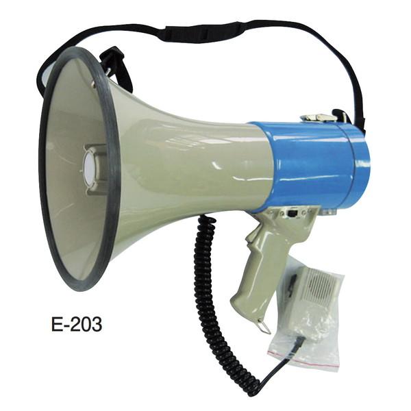 ●重さ／1500g●乾電池／単二8個●仕様／スピーカーON/OFFスイッチ付き・ボリューム付・25W・サイレンON/OFFスイッチ付き・手元マイク・到着距離音声時230m・アラーム時300m・電池持続時間8時間●※電池は別売りです。品番：E...