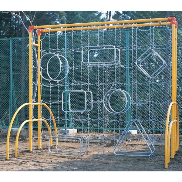 ●チェーンで構成のスチール製ジャングルジム品番：D-146 チェーンネットジャングル商品仕様：●寸法／全長2.8m×全幅3.4m×全高3.05ｍ●仕様／スチール製 コンクリート工事●無鉛塗装●本製品は、「遊具の安全に関する規準」JPFA-S...