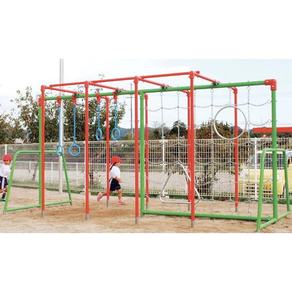 ●主材／直径60.5 スチール●寸法／全長4m×全幅1.8m×全高1.96m●無鉛塗装●本製品は、「遊具の安全に関する規準」JPFA-SP-S:2024に準拠しています。●本製品の鋼材、鋼管は亜鉛メッキ材使用。●※別途基礎工事が必要となる場...