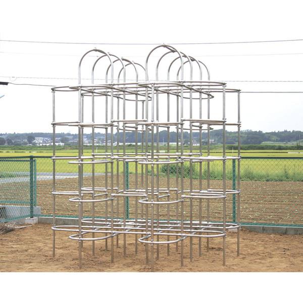 ●主材／直径27 ステンレス●寸法／全長2.3m×全高2.7m×奥行2.3m●ステンレス仕様●本製品は、「遊具の安全に関する規準」JPFA-SP-S:2024に準拠しています。●本製品の鋼材、鋼管は亜鉛メッキ材使用。●※別途基礎工事が必要と...