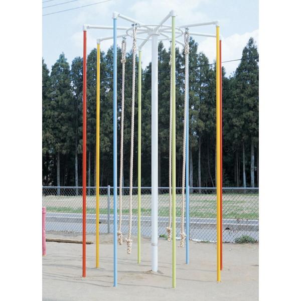 ●主材／直径90●寸法／高さ3m×径2m●登棒8本、吊ロープ●クレモナロープ／直径24、4本●無鉛塗装●本製品は、「遊具の安全に関する規準」JPFA-SP-S:2024に準拠しています。●本製品の鋼材、鋼管は亜鉛メッキ材使用。●※別途基礎工...