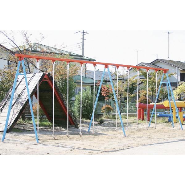 ●寸法／全幅8m×全高3m×奥行2m●無鉛塗装●本製品は、「遊具の安全に関する規準」JPFA-SP-S:2024に準拠しています。●本製品の鋼材、鋼管は亜鉛メッキ材使用。●※別途基礎工事が必要となる場合がございます。品番：D-737 吊ロー...