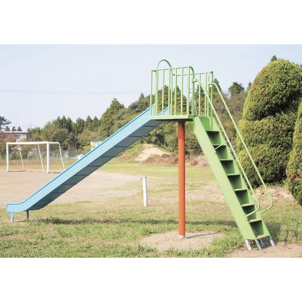 ●主材／101.6mm●寸法／全長5.7m×床高1.9m×奥行0.7m（スベリ面4m）●無鉛塗装●本製品は、「遊具の安全に関する規準」JPFA-SP-S:2024に準拠しています。●本製品の鋼材、鋼管は亜鉛メッキ材使用。●スベリ台の送料は、...
