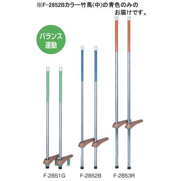 ●補助足付きなので、初めての人でもすぐに乗れます。●鈴のリズミカルな音で楽しく運動ができます。品番：F-2852B カラー竹馬 中 青商品仕様：●寸法／全長150cm●重量／2.1kg（組）●適応身長：120〜140cm●補助足付き●材質／...