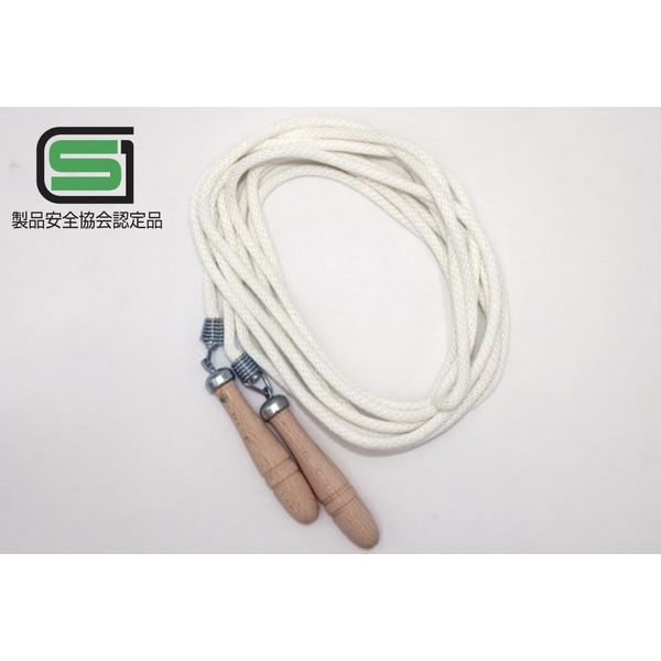 ●木製回転式グリップです。品番：G-151 団体用長なわ商品仕様：●数量／1本●材質／PETS金剛打●太さ／7mm●回転式●屋内外兼用タイプ●長さ：6m検索ワード：長縄 長なわ 体育 学校 アカバネ