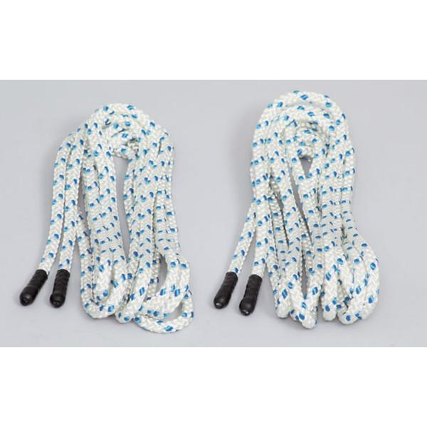 ●寸法／直径8mm×3600mm●重さ／320g●2本1組●素材／ポリエステル ８ッ打ち 白地に青糸入り●ロープ端末カバー付●原産国／日本品番：F-2700 ダッチロープ3.6商品仕様：●寸法／直径8mm×3600mm●重さ／320g●2本...