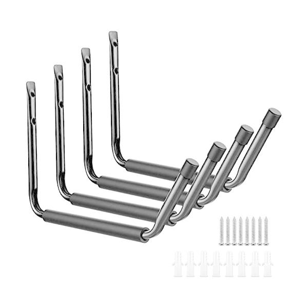 「商品情報」この頑丈なガレージ収納フックは、特に屋内カヤック、サーフボード、折りたたみ椅子、はしご、自転車、材木、プールスポーツ用品などのかさばるアイテムでの整理に最適です。【さまざまな用途】ガレージ、庭、物置、ユーティリティルームにこの大...