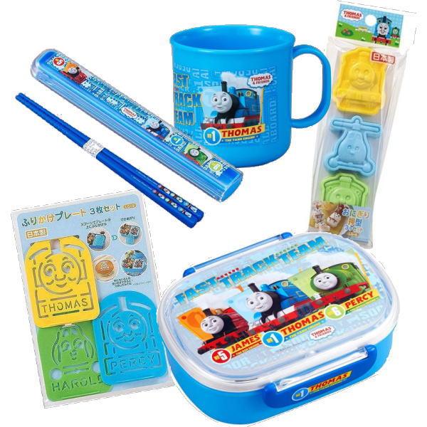 ●きかんしゃトーマス　お弁当5点セットランチボックス・箸箱セット・プラカップ・おにぎり押型・ふりかけプレート●きかんしゃトーマス 弁当箱 PCR-7 容量 360mlサイズ 140mm×113mm×50mm 食器洗乾燥機使用可能フタを外して...