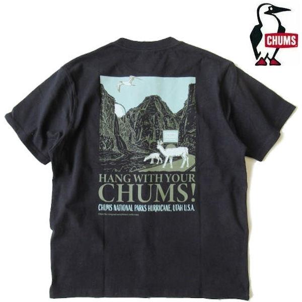 アメリカ生まれのアウトドアブランド　『CHUMS』★Anti-Bug CHUMS National Parks T-Shirt★架空の国立公園、“CHUMS NATIONAL PARKS”を描いたバックプリントTシャツ。程よくゆとりのあるボ...