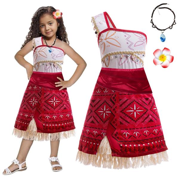 〜商品名〜モアナ 衣装 子供 コスプレ モアナ2 フラダンス 仮装 ３点 セット ( ドレス , ネックレス , お花の髪飾り )〜仕様〜大人気ディズニー映画『モアナと伝説の海2』主人公モアナ風のとっても可愛いなりきりコスチューム３点セット...