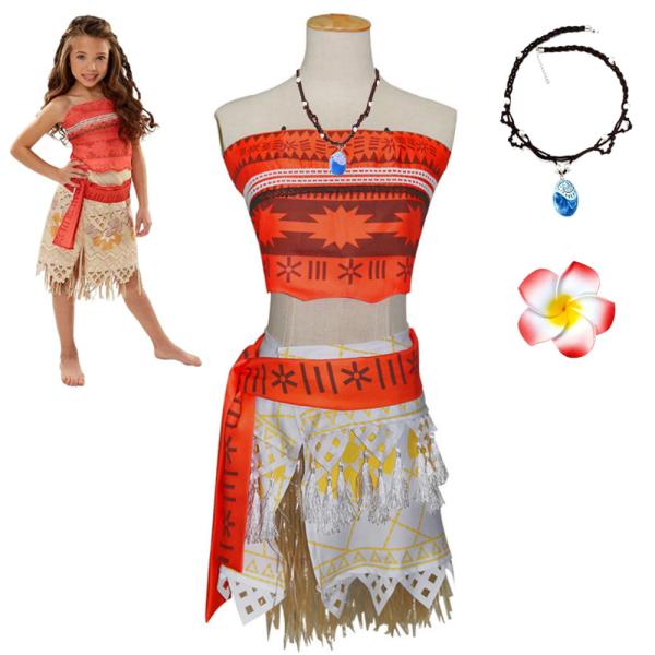 〜商品名〜モアナ 衣装 子供 コスプレ フラダンス 仮装 豪華７点 セット ( トップス,スカート２種,ネックレス,お花の髪飾り,ベルト,肩ストラップ )〜仕様〜大人気ディズニー映画『モアナと伝説の海』主人公モアナ風のとっても可愛いなりきり...