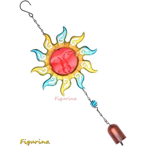 【発売日：2025年03月10日】自家製風鈴:太陽の形のペンダント、美しい外観、を確保、風鈴。太陽の風鈴：美しい吊り鐘、見た目はとても美しく、美しい音をもたらします、太陽の風鈴。風鈴：吊り下げ、ドア、部屋、庭、窓などに掛けるのに適しています...