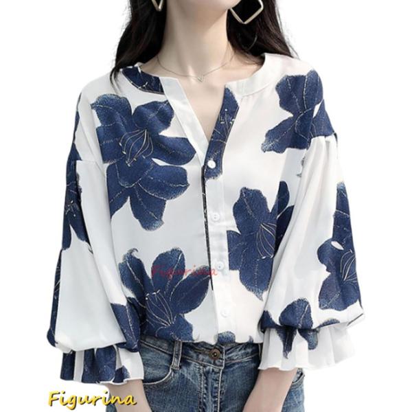 【発売日：2024年07月11日】サイズ：肩幅/バスト/着丈【S】49/96/62【M】49/98/63【L】49/100/64【XL】50/102/65【2XL】50/104/66"バルーン袖がアクセント！おすすめのブラウス"清涼感と華や...