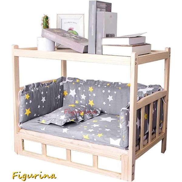 【発売日：2025年03月11日】【お手入れ簡単】：ペットの毛の汚れが木製の犬小屋フレームに残りません。洗濯機で洗えるマットレスと枕を備えたこの豪華な木製ペットハウスは、あなたの生活に便利です。【高さのあるペットベッド】：空気の流れを増やし...