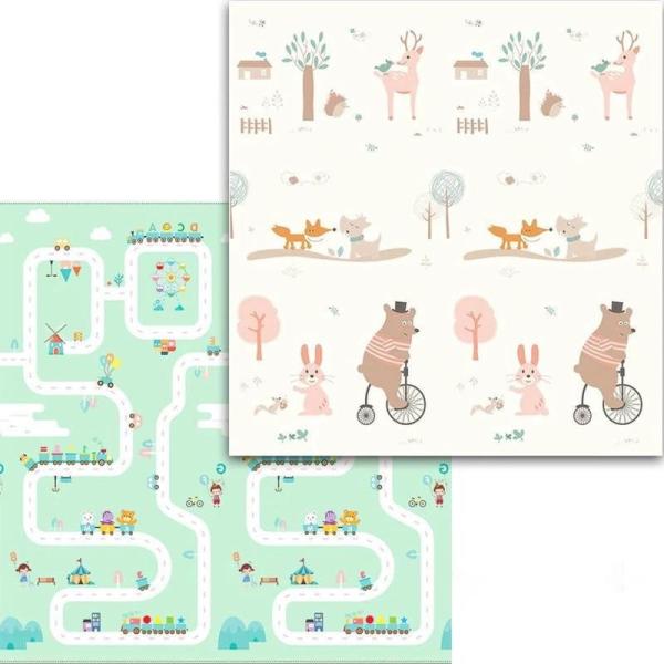 【発売日：2024年03月14日】倒防止＆生活防水：マットの表面が凹凸になっているので、滑りにくく安全に遊べます。防水もでき、濡れた布だけで、ベビーマット表面の液体や汚れなどサッと拭き取れます。子供が食べる時、とても便利なグッズです。全材質...