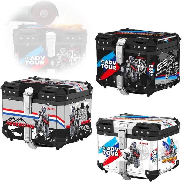 【発売日：2024年04月15日】〓航空 - グレードのアルミニウム合金：オートバイの保管ボックスはアルミニウム合金で作られています。頑丈でストレスを感じ、負荷を負っています。スーツケースのバッファー保護を提供するための取り外し可能なPU断...