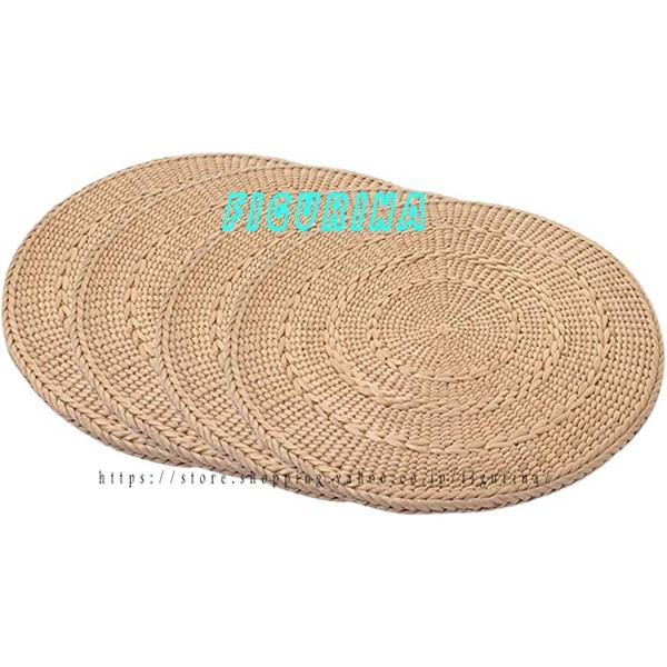 【発売日：2024年05月30日】自然素材の特性により、ささくれや編み目が目立つことがありますが、それも手作りの証。使い込むほどに愛着が湧く、丁寧な作りの座布団セットです。サイズ(約)：直径30cm×厚さ1cm（4枚セット）　　素材：天然い...