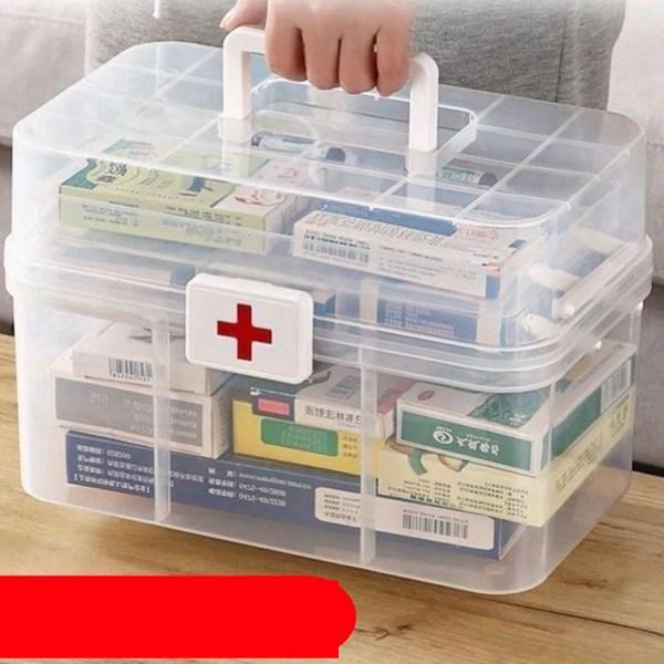 【発売日：2023年07月24日】??高実用性：この収?ボックス用途の広い、それは一つの薬箱だけでなく、放置も化粧品、文房具、手作り用品など、あるいは裁?の箱として使う。??サイズ：大(32.2*21*17.9cm)　加大(32.2x21x...