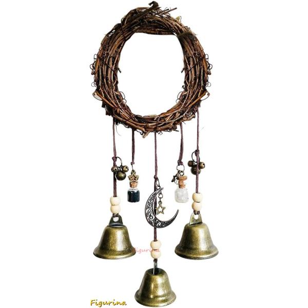 【発売日：2024年05月21日】手作りで軽量な風鈴は、家族や友人への素敵な贈り物として最適です。魔法使いのような美しい風鈴が、あなたのお部屋をより魅力的に演出します。上部が中空円なので、フックやネイルに簡単に取り付けられ、お部屋の装飾に便...