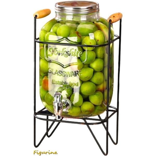 【発売日：2024年07月03日】【長期保存に最適】しっかり密閉でき、水だけでなくオリーブオイルや果実酒の保存にも適しています。【高品質素材】:ドリンクサーバーはガラス、清潔で透明、高温、酸およびアルカリに耐性があり、無鉛で無毒で、口が広い...