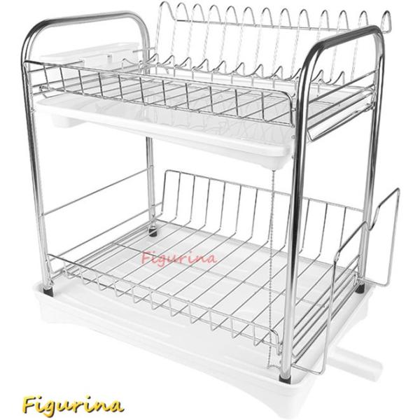 【発売日：2024年07月03日】使いやすい！シンクに直接排水できてお手入れが簡単収納力抜群！家族分の食器セットもスッキリ収納できる2段水切りバスケット簡単洗い！左右どちらの位置でも排水可能なキッチンラック便利な付属品！取り外し可能なポケッ...