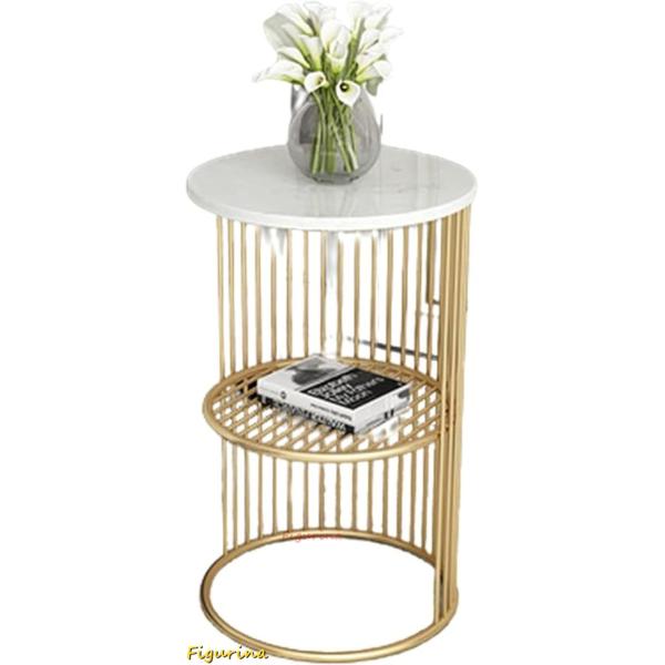 【発売日：2024年07月17日】簡単なお手入れとメンテナンス：金属フレームの天板は研磨技術を採用しており、表面を滑らかに仕上げています。布を湿らせて拭くだけで、簡単に清潔に保つことができます。独自の2段収納スペース：このサイドテーブルは、...