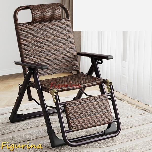【発売日：2024年07月23日】ポータブルデザイン：ラウンジチェアリクライニングチェア軽量で折りたたみ可能なデザインにより、公園、ビーチ、またはお子様の次のスポーツイベントへの次の旅行に簡単に追加できます。手織り籐椅子: 人間工学に基づい...