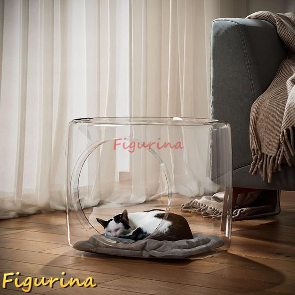 【発売日：2025年04月01日】【耐久性】耐久性の素材で作られたこの透明な猫用スペースベッドは、一年中快適で、傷が付きにくく、防水設計により毛や汚れの掃除が簡単です。猫がくつろいだり遊んだりする広々としたスペースを確保できます。【透明 素...