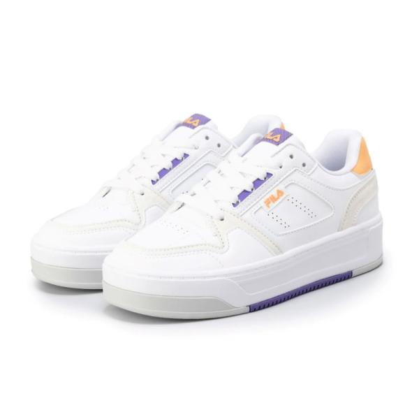 【商品名】FILA COURT FEATHERY【品番】　　USS25020111【カラー】　WHITE/LUNAR ROCK/PURPLE【サイズ】　 22.0cm〜28.0cm【ソール高】 約4cmFILAのクリーンでシンプルかつラグジ...