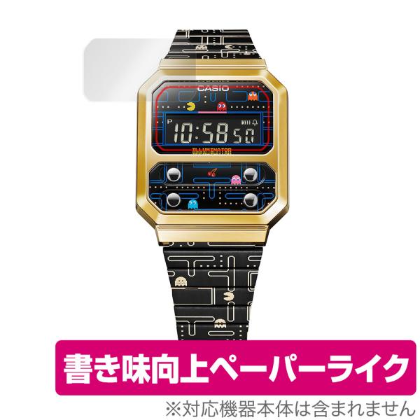 カシオ「CASIO PAC-MANコラボレーションモデル A100WEPC-1BJR」に対応した紙に書いているような描き心地の液晶保護シート！書き味向上ペーパーライクタイプ OverLay Paper(オーバーレイ ペーパー)！表面の特殊加...