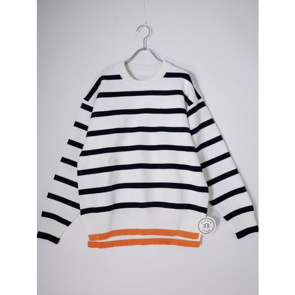 【ブランド】ALEXIA STAMアリシアスタン【アイテム】2023SS Stripe Back Open Knit Topボーダーニット新品【サイズ】サイズ[フリー] 肩幅約51cm/身幅約54cm/着丈約66cm/袖丈約52cm【カラー...