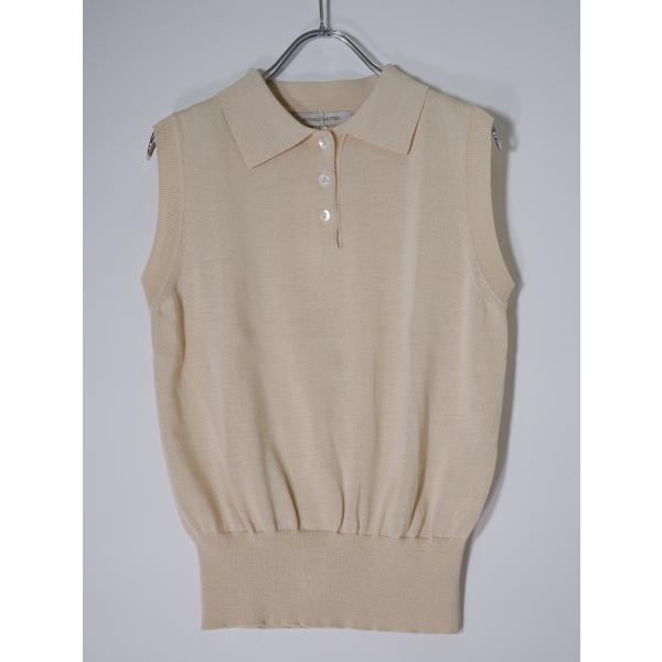 【ブランド】NOTHING WRITTENナッシングリトゥン【アイテム】2025SS KNIT POLO NECK SLEEVELESSノースリーブ ニットポロシャツ新品【サイズ】サイズ[S] 肩幅約36cm/身幅約42cm/着丈約52cm...