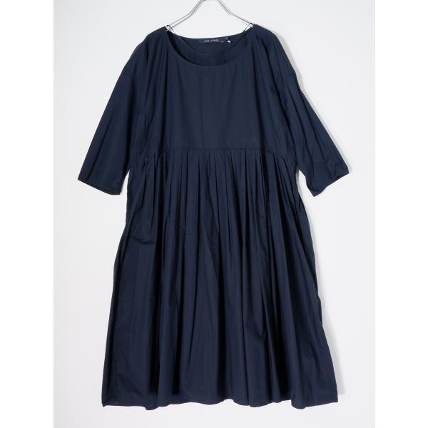 【ブランド】SOFIE D'HOOREソフィードール【アイテム】コットンタックギャザードレスワンピース【サイズ】サイズ[34] 肩幅約61cm/身幅約59cm/着丈約97cm/袖丈約30cm【カラー】ネイビー【素材】コットン100％【状態】...