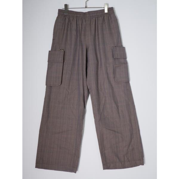 【ブランド】sodukスドーク【アイテム】2024SS pockets easy trousers mix ストライプ織りイージーパンツ【サイズ】サイズ[M] ウエスト約72cm〜88cm程度/ヒップ約100cm/股上約30cm/股下約75...