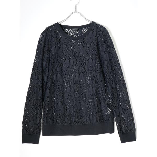 【ブランド】Theoryセオリー【アイテム】JAIDYN W VENEZA 総レースプルオーバートップス【サイズ】サイズ[S] 肩幅約40cm/身幅約44cm/着丈約60cm/袖丈約62cm【カラー】ブラック【素材】綿50％ナイロン46％ポ...