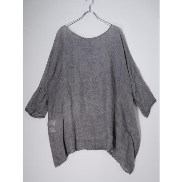 【ブランド】TOUJOURSトゥジュー【アイテム】Back To Front Henley Neck Shirt リネンヘンリーオーバーサイズ プルオーバーシャツ【サイズ】サイズ[F] 身幅約68cm/着丈約70cm/裄丈約75cm【カラー...