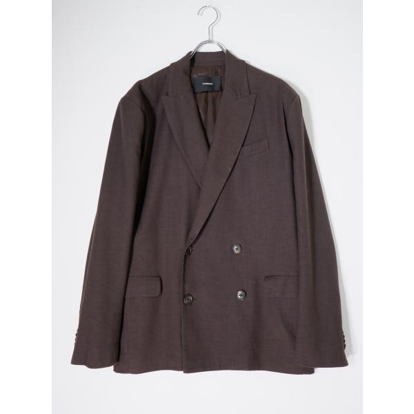 【ブランド】COMMASコンマス【アイテム】linen-blend double-breasted jacketリネン ブレンド ダブルブレストジャケット【サイズ】サイズ[M] 肩幅約47cm/身幅約51cm/着丈約74cm/袖丈約64cm...