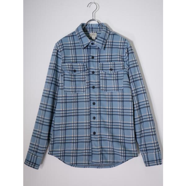 【ブランド】J.CREWジェイクルー【アイテム】Seaboard Soft Knit Shirtフランネル風ソフトニットシャツ【サイズ】サイズ[S] 肩幅約41cm/身幅約47cm/着丈約72cm/袖丈約63cm【カラー】ブルー【素材】ポリ...