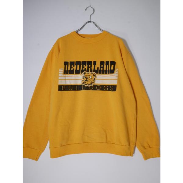 【ブランド】Dodger Sportswear【アイテム】1980’s アメリカ製ヴィンテージREDERLAND BULLDOGSスウェット【サイズ】サイズ[XL] 肩幅約52cm/身幅約58cm/着丈約65cm/袖丈約60cm【カラー】イ...