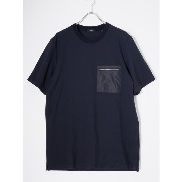 【ブランド】Theoryセオリー【アイテム】2023AW Relay Jersey4 Ryder Tee ZPジップポケット Tシャツ【サイズ】サイズ[M] 肩幅約43cm/身幅約50cm/着丈約72cm/袖丈約25cm【カラー】ネイビー【...