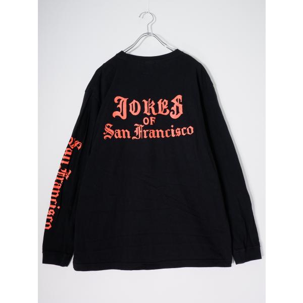 【ブランド】JOKES OF SANFRANCISCOジョークスオブサンフランシスコ【アイテム】JOKES L/S長袖Tシャツ【サイズ】サイズ[42] 肩幅約51cm/身幅約57cm/着丈約71cm/袖丈約61cm【カラー】ブラック【素材】...