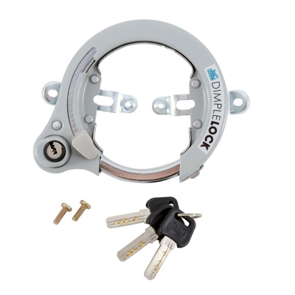 ■商品情報・バンド：固定Φ13mm用・セット内容/付属品：ディンプルキー3本・サイズ：縦80mm×横60mm・カラー：グレー