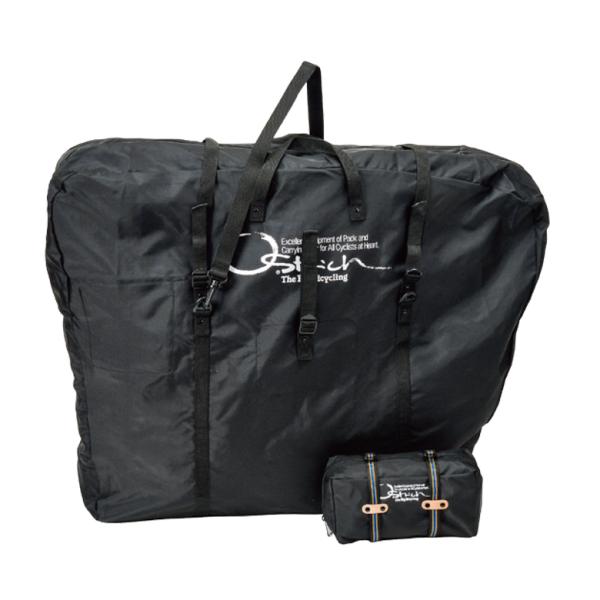 ペダル、マッドガード、サドル、ハンドルなどをはずしフロントホークを抜き去ります。そして後輪をはずし、フレームと重ねればコンパクトに収納できます。●原産国:日本●材質:NL420D/ARC●製品サイズ:650mm×900mm×170mm●重量...